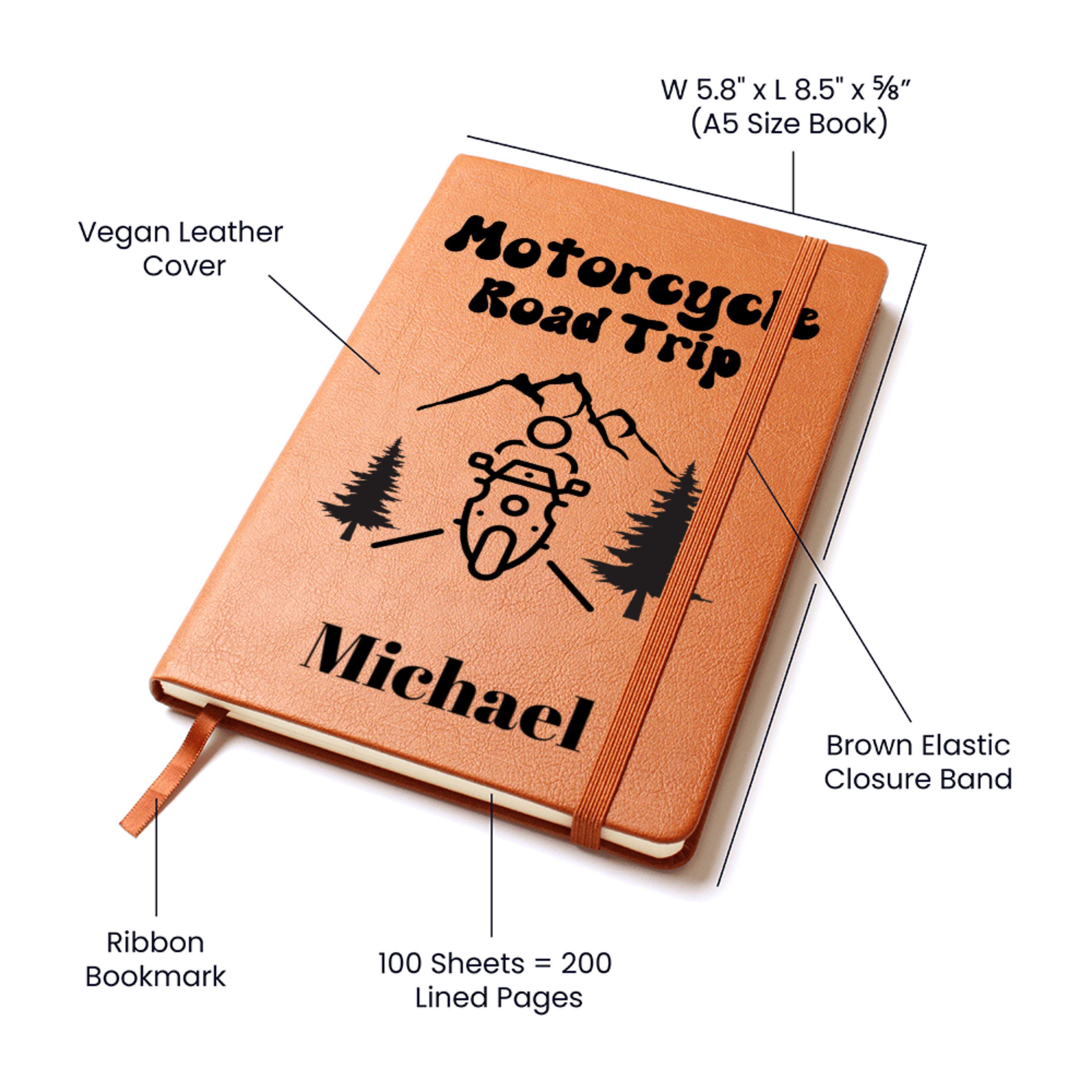 Motorcycle Road Trip Journal Personalized Travel Notebook Custom Name ...