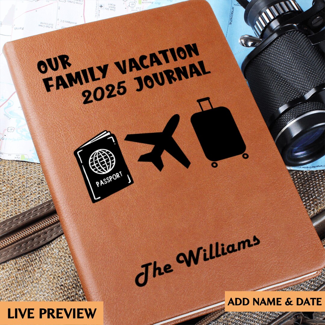Personalized Family Vacation Journal Custom Travel Diary Gift Idea Trip ...