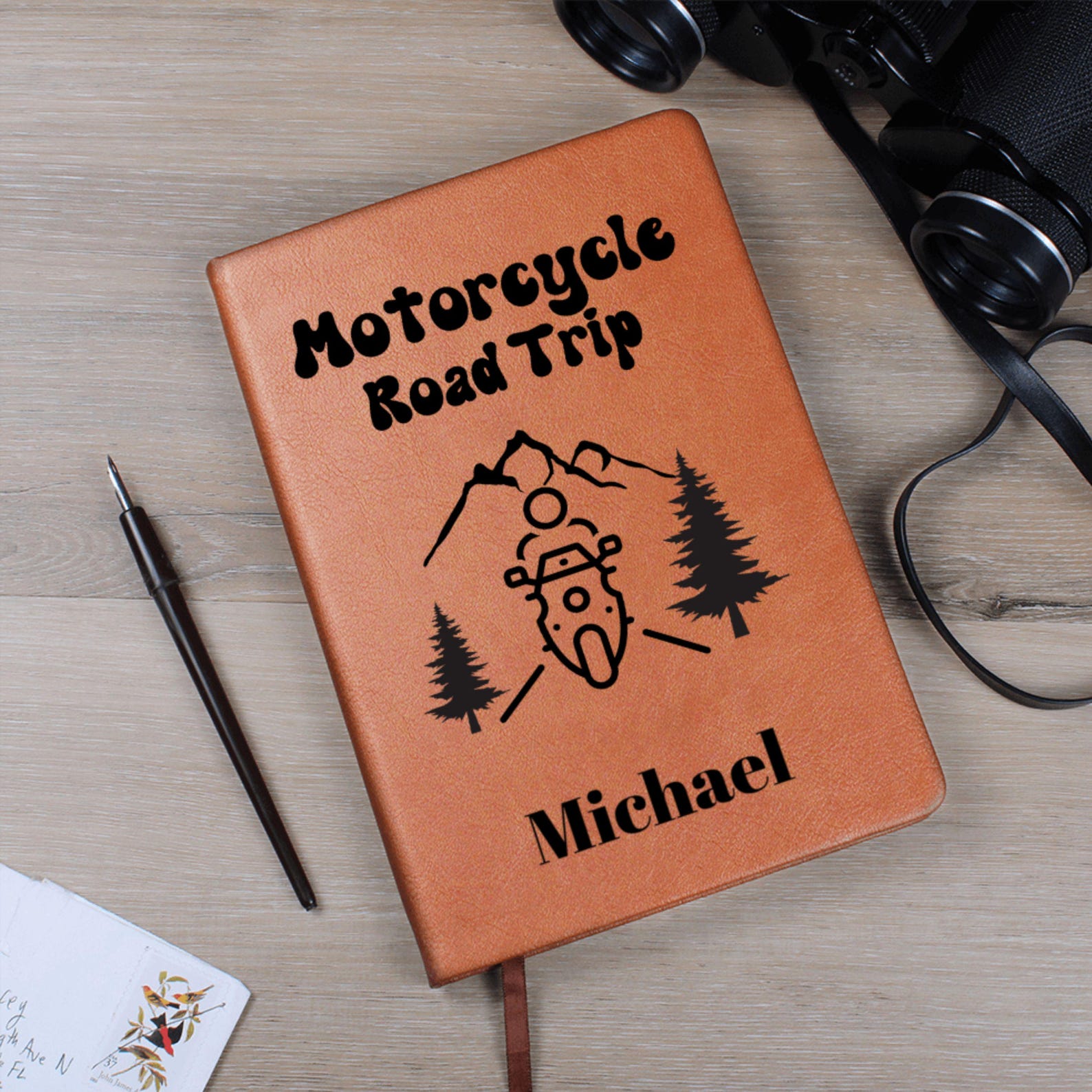 Motorcycle Road Trip Journal Personalized Travel Notebook Custom Name ...