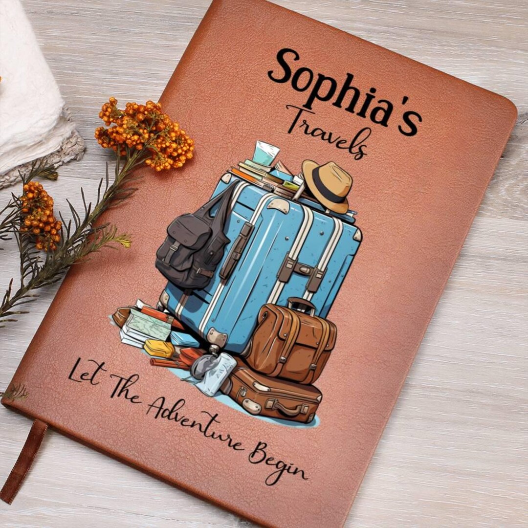 Personalized Leather Travel Journal, Travel Diary, Travel Gift for Her ...