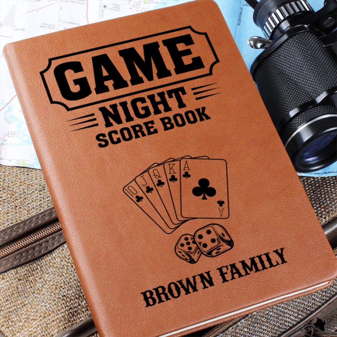 Personalized Game Night Score Book, Leather Card Game Scorebook, Family ...