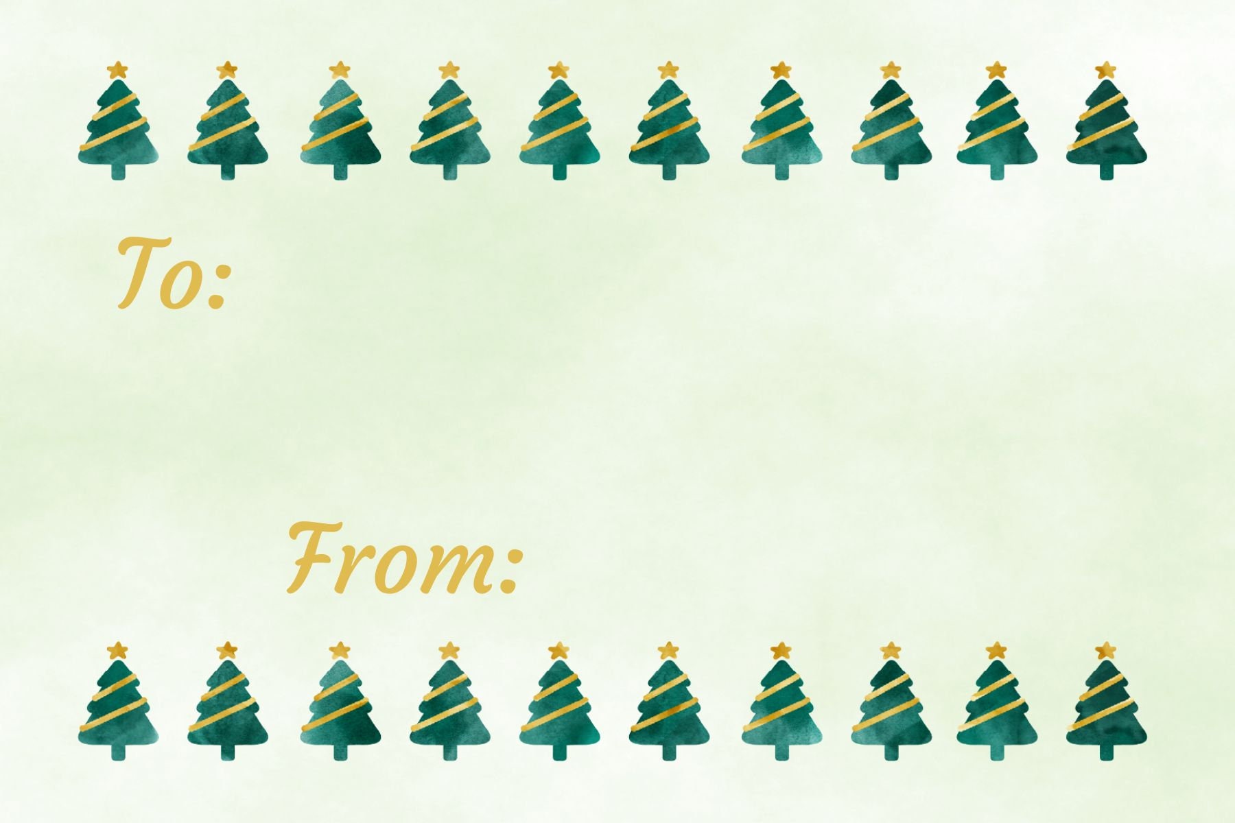 Printable Green Christmas Tree Gift Tag Sticker, Gift Labels, Gift ...