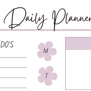 Printable Purple Daily Planner, Custom Planner, Daily Calendar, Instant ...
