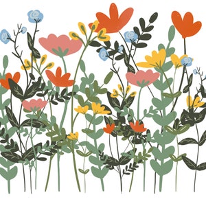 Printable Wildflower and Butterfly Print - Etsy