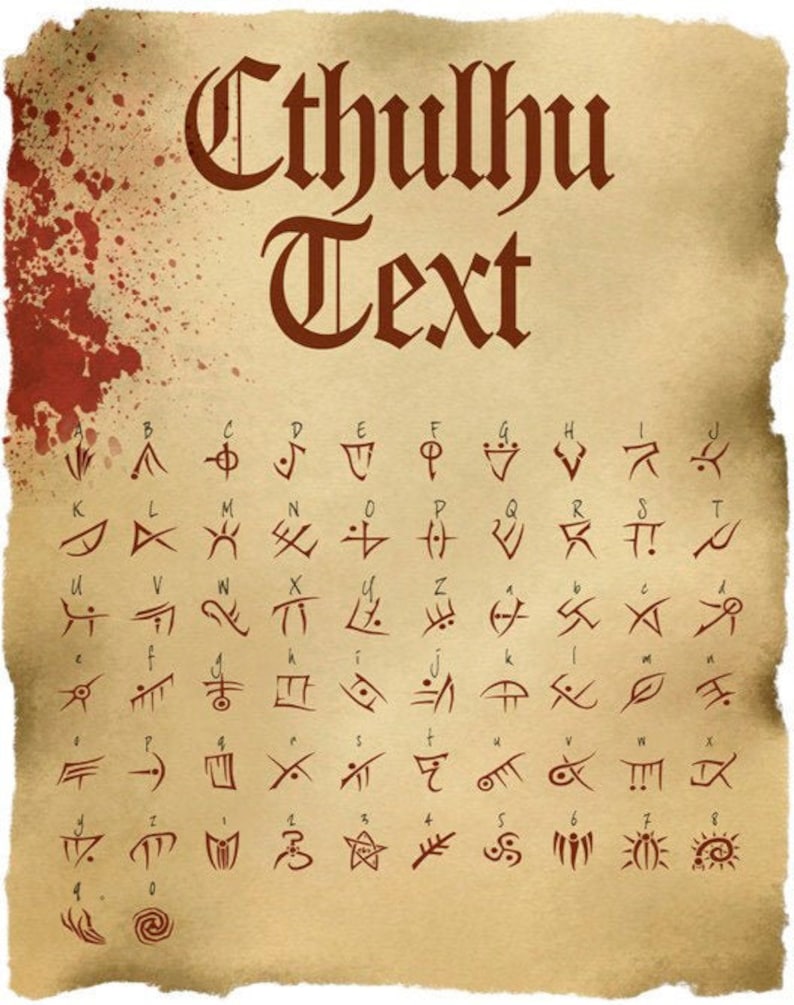 Cthulhu Text: TTF Font File - Etsy