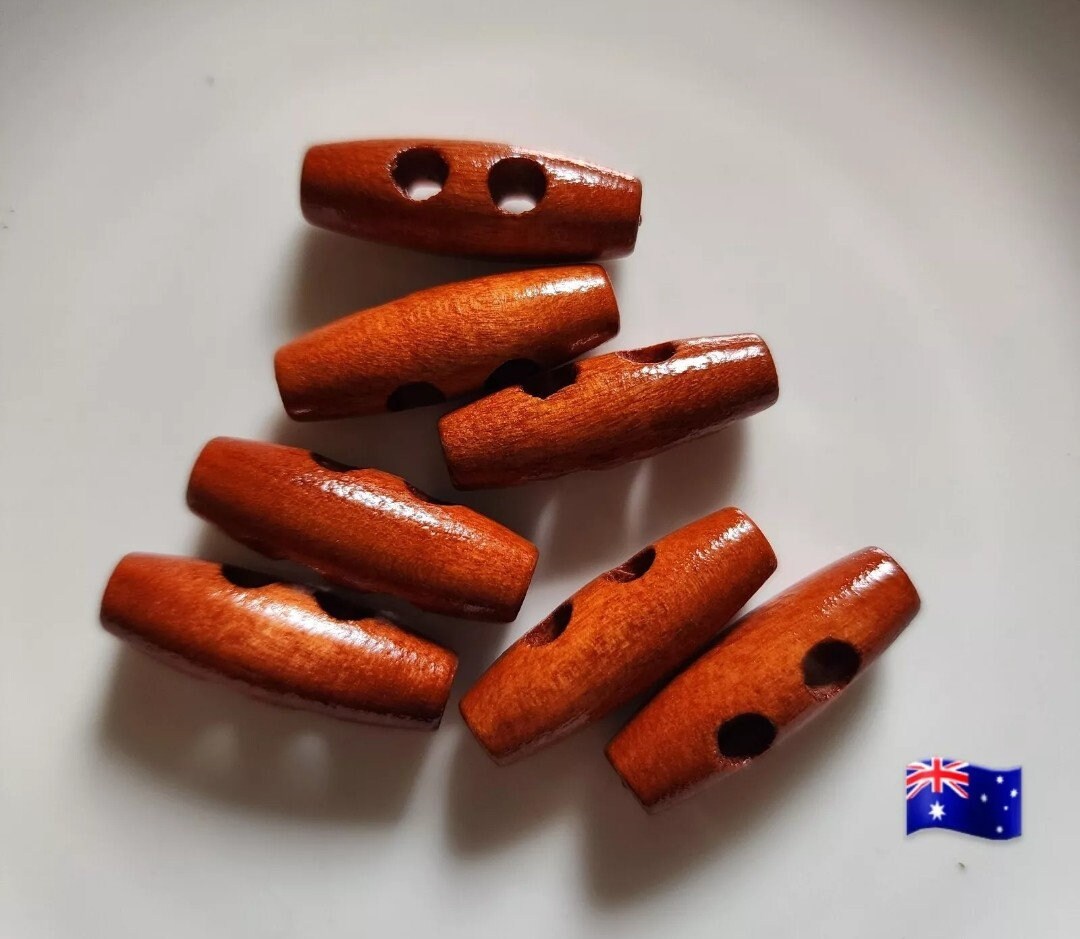 20pcs 30mm Wooden Brown Toggle Buttons Sewing Crafts - Etsy