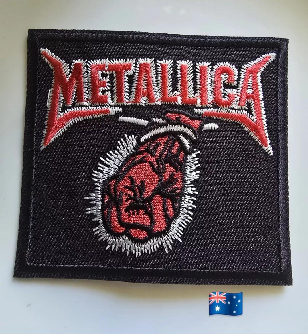 1pce Black & Red Metallica Iron on Embroidery Patch 8x7.5cm - Etsy