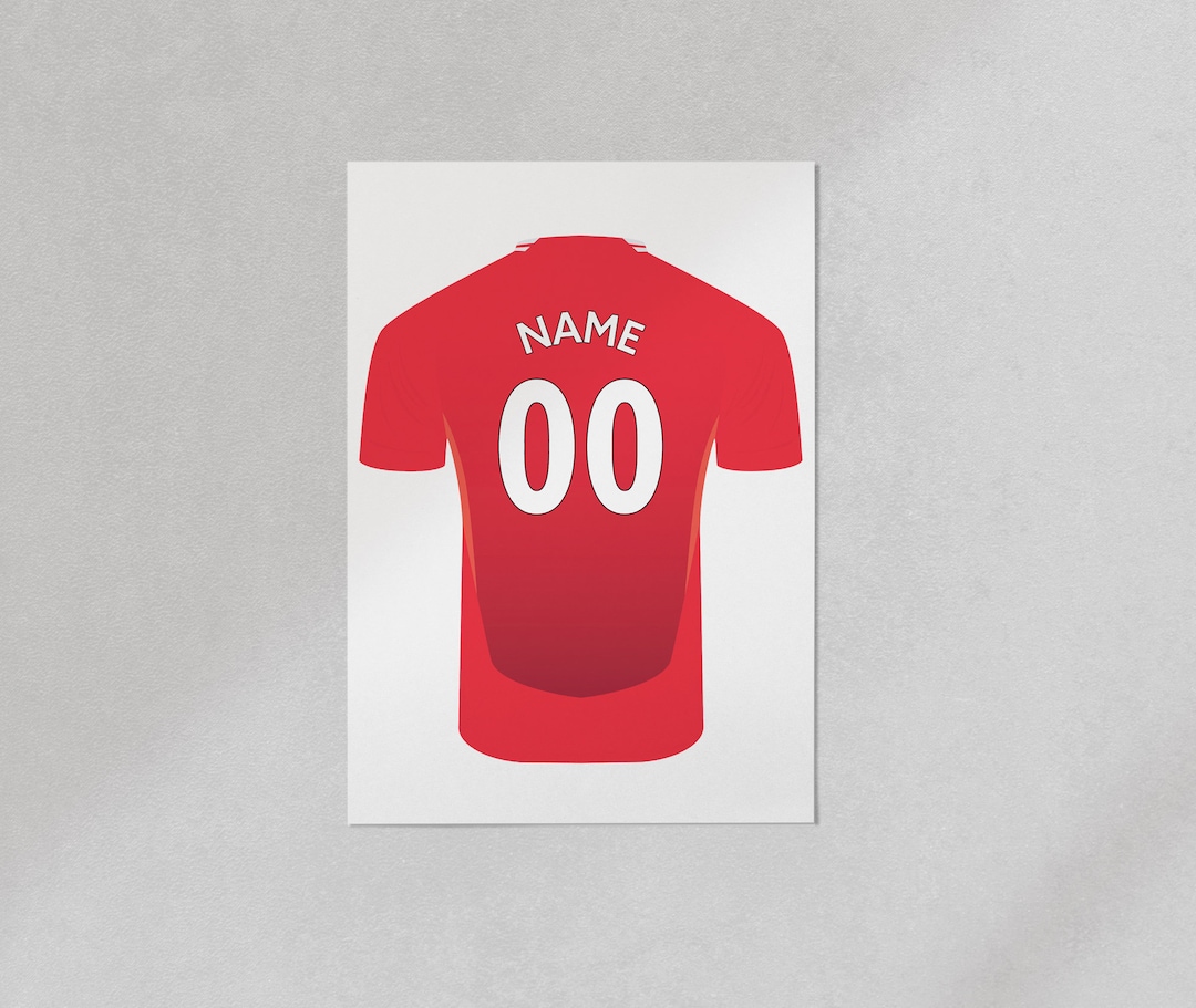 Manchester United Custom Football Shirt Art Print: Personalized Name ...