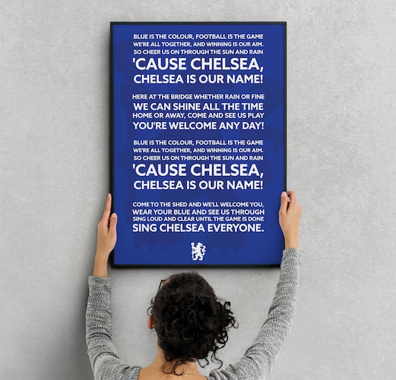Chelsea FC blue is the Colour Football Chant Anthem Art Print Typography CFC the Blues Poster A5 A4 A3 A2 A1 Etsy UK