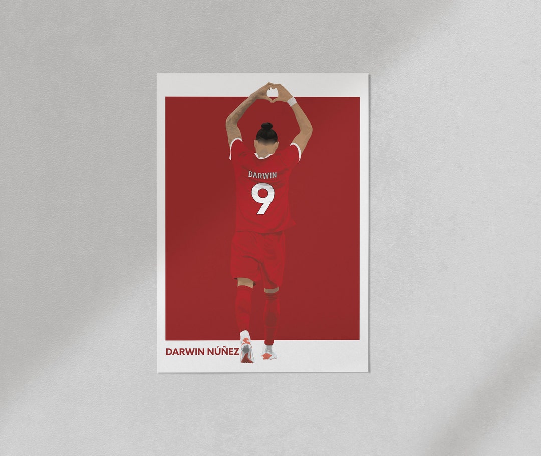 Darwin Nunez Liverpool FC Art Print Poster LFC Wall Art A5, A4, A3, A2 ...