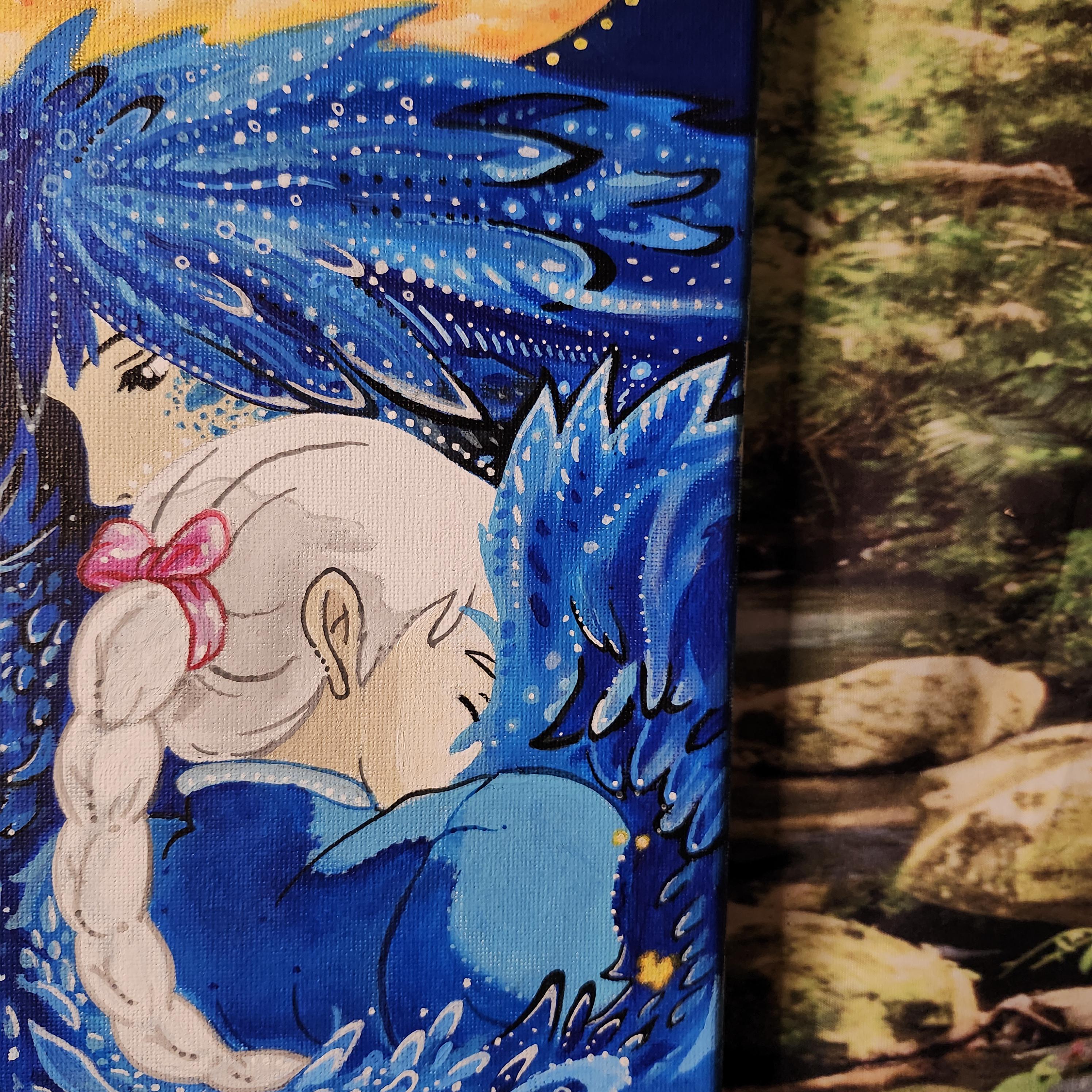 Howls Moving Castle Howl & Sophie Original Handmade Painting Ghibli ...