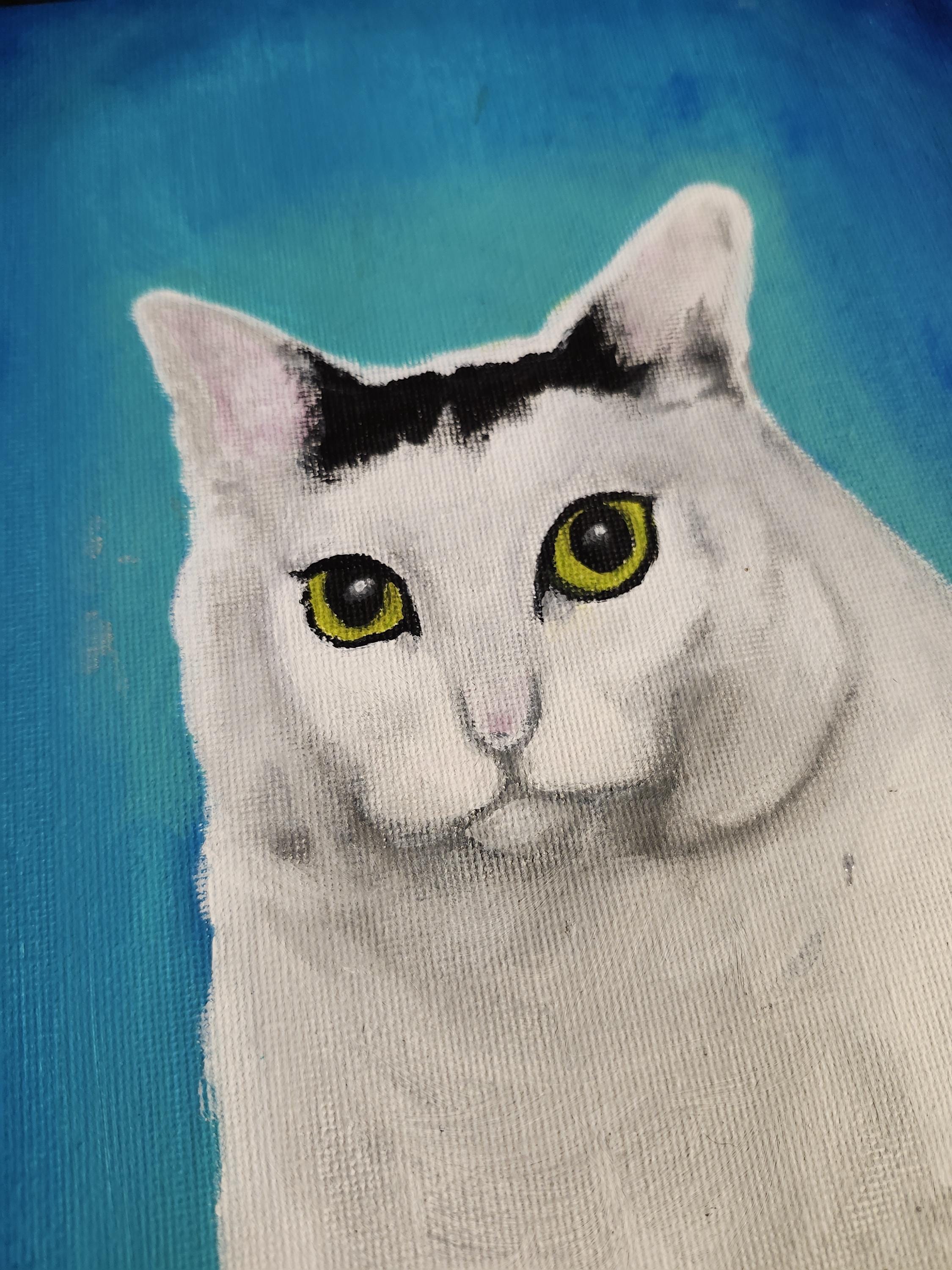 Huh? Cat Meme Painting on Stretched Canvas 8 X 10 Original Han Painted ...