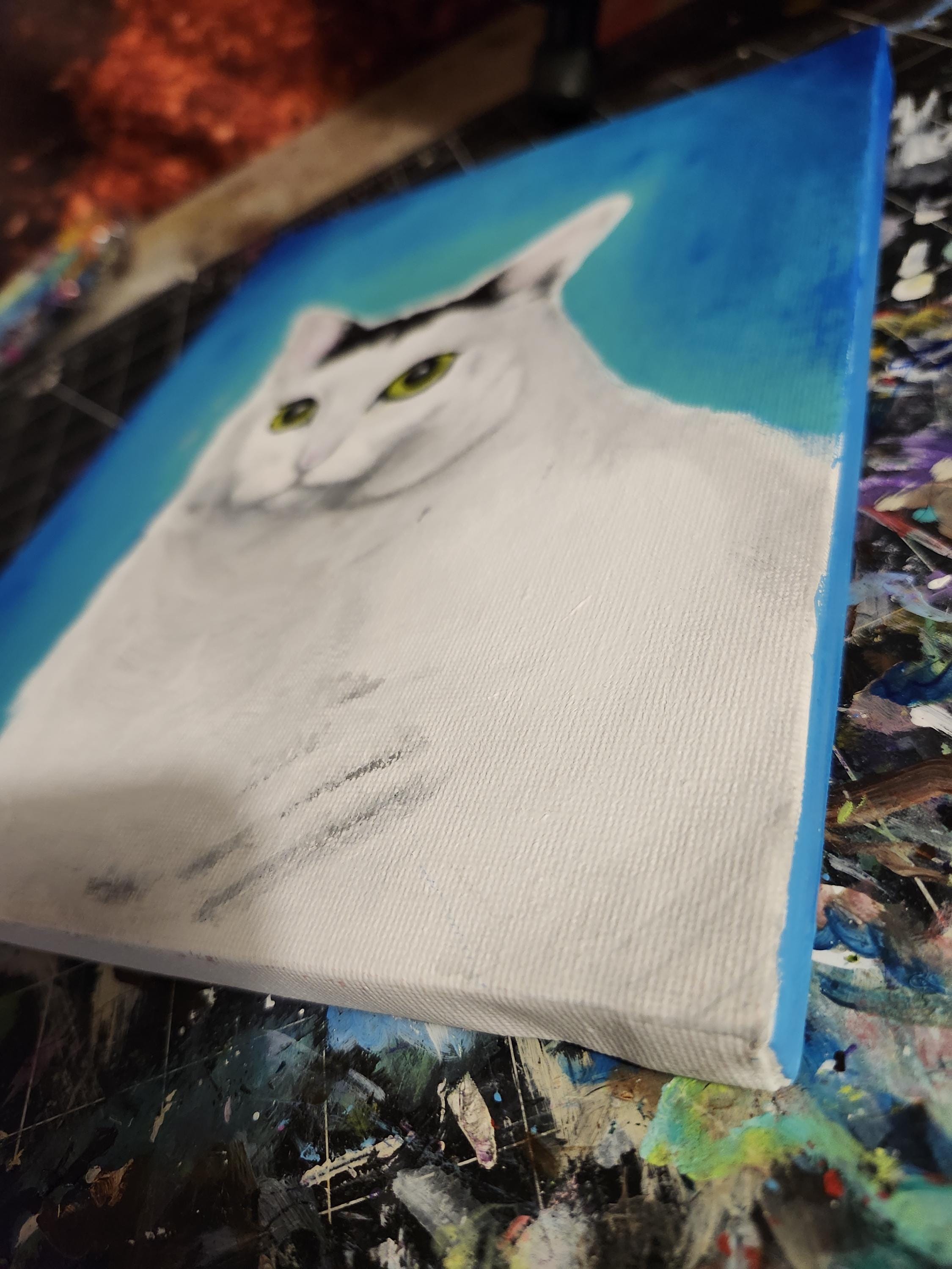 Huh? Cat Meme Painting on Stretched Canvas 8 X 10 Original Han Painted ...