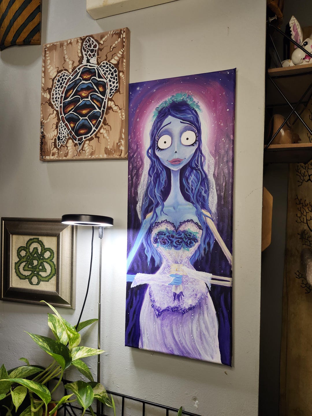 Corpse Bride Emily Tim Burton Original Painting "8x20 Acrylic Hand Made ...