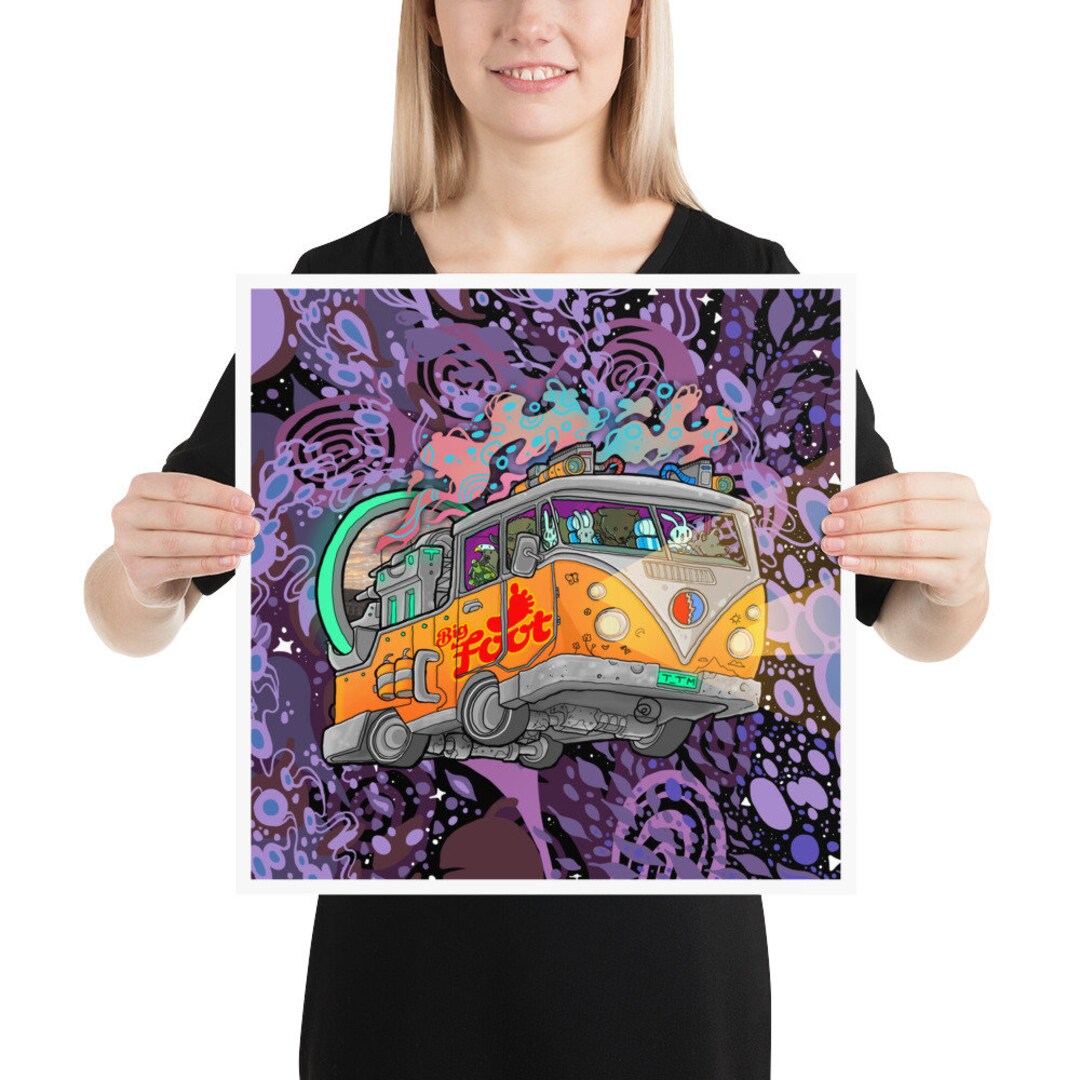 Astral Truckin Retro Bus Art Print - Etsy