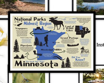Mn State Park Map Poster - Etsy
