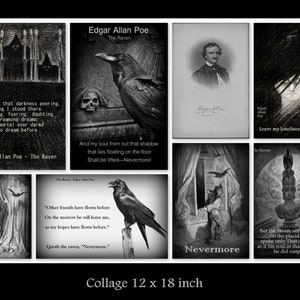 Edgar Allan Poe Gothic Literature Quote Wall Collage Kit, Poe Quote ...