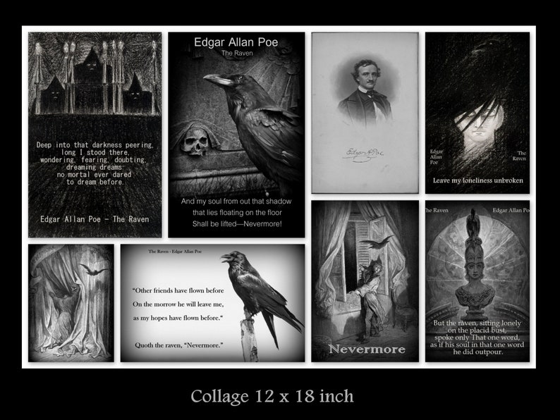 Edgar Allan Poe Gothic Literature Quote Wall Collage Kit Poe - Etsy