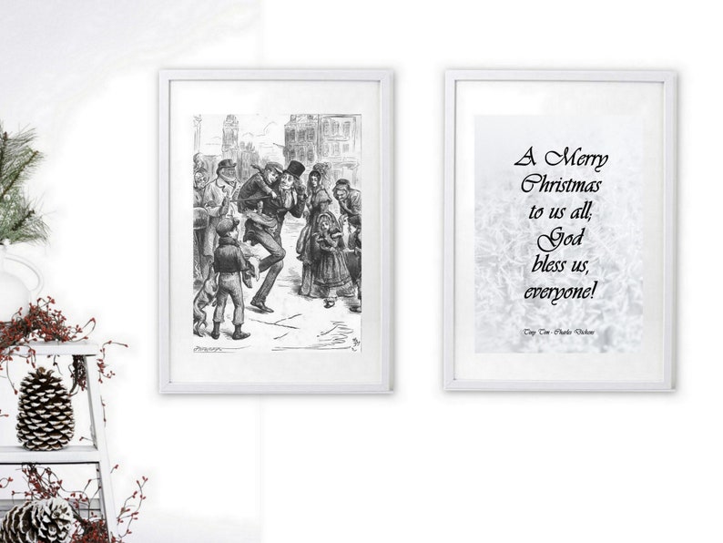 Retro Christmas, Charles Dickens, A Christmas Carol, Book Page Print ...