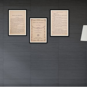 Literary Poster Set Pride and Prejudice 3 Piece Book Wall Art for ...