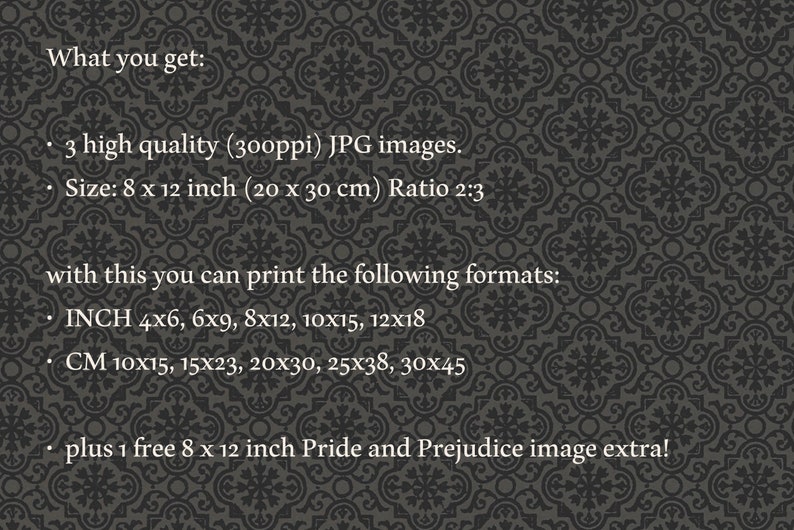 Literary Poster Set Pride and Prejudice 3 Piece Book Wall Art for ...