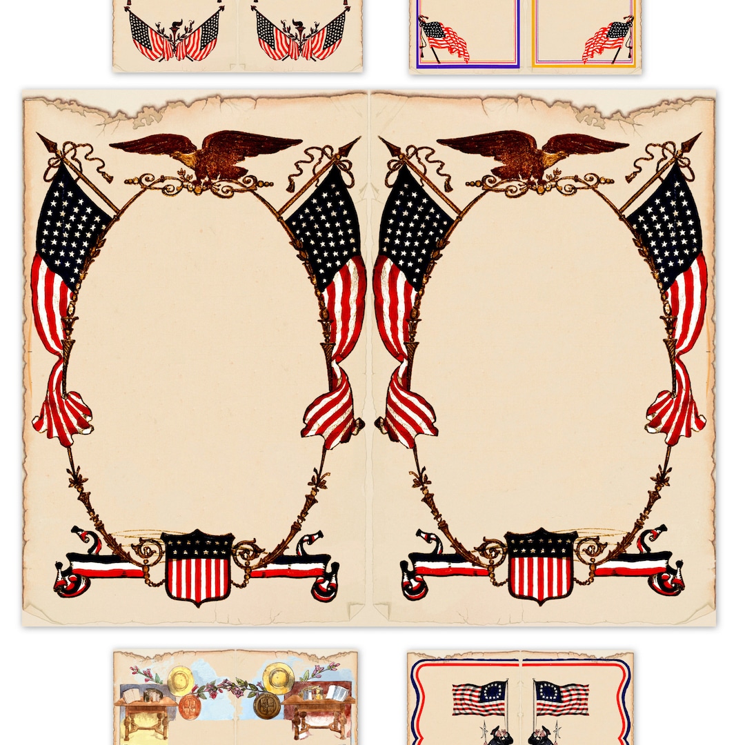 Patriotic Bundle Digital Background Scrapbook Pages, Presidents, Day ...