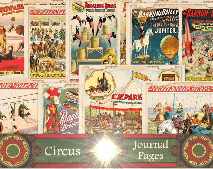 Circus Junk Journal Supplies Printable Paper, Vintage Circus Victorian ...