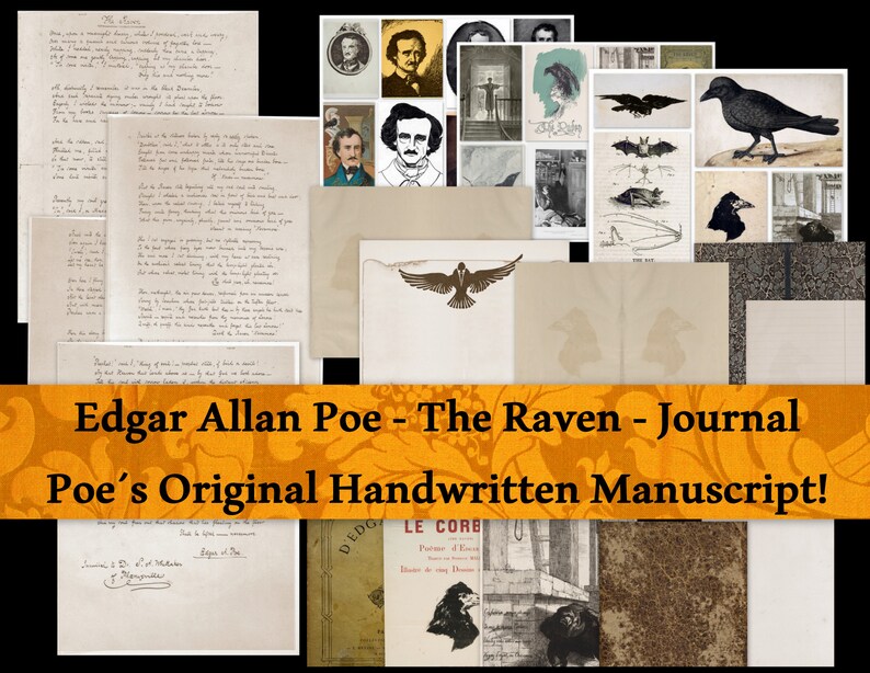 Edgar Allan Poe the Raven Original Handwritten Manuscript - Etsy