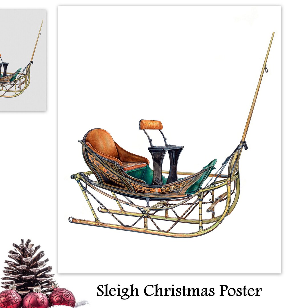 Santa's Speed Sleigh Printable Christmas Wall Art Retro - Etsy Canada