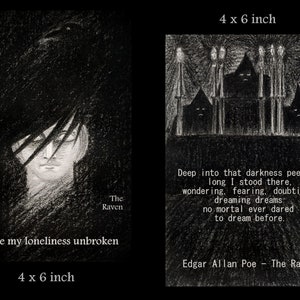 Edgar Allan Poe Gothic Literature Quote Wall Collage Kit, Poe Quote ...