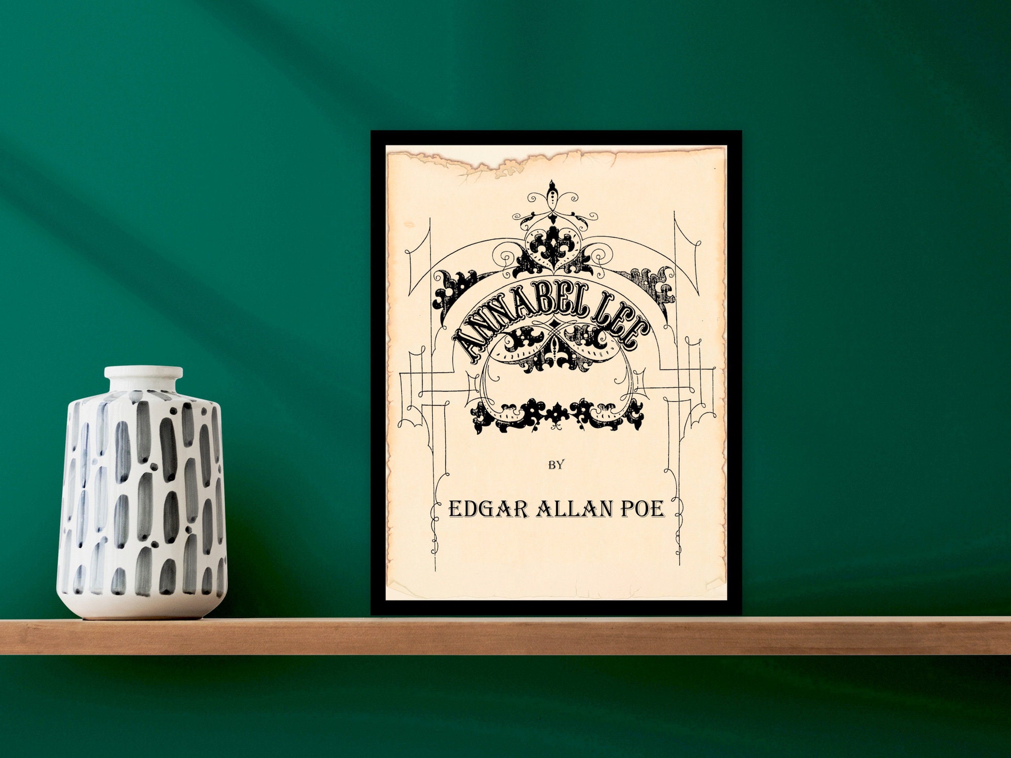 Edgar Allan Poe Printable Junk Journal Decor, Annabel Lee Poem Poster ...