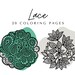 Lace Coloring Pages - Printable Adult Lace Patterns Coloring Book - 20 ...