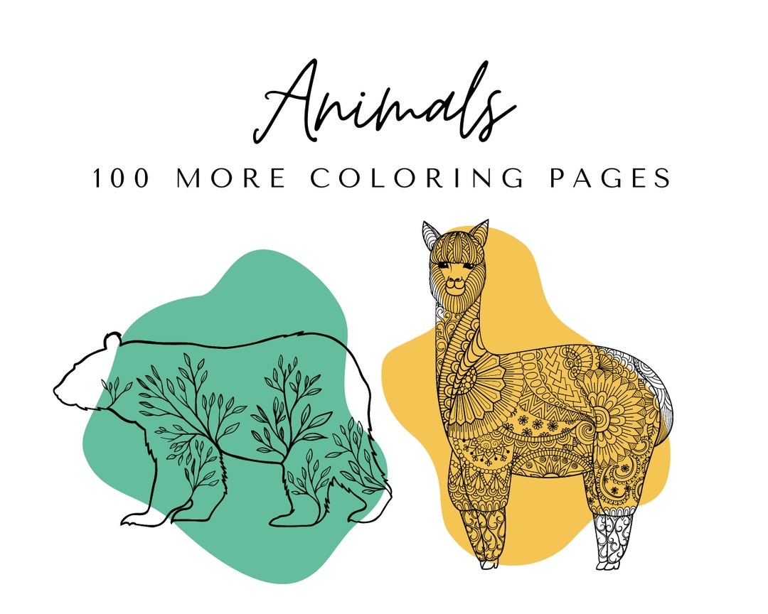 Even More Animals Coloring Pages - Printable Animals Coloring Book - Etsy