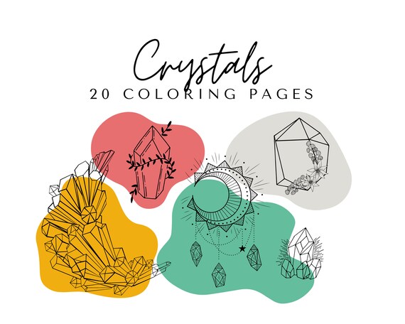 Crystal Coloring Pages Printable Adult Coloring Book 20 | Etsy
