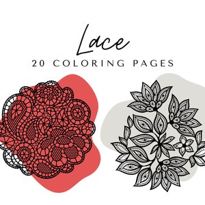 Lace Coloring Pages Printable Adult Lace Patterns Coloring - Etsy