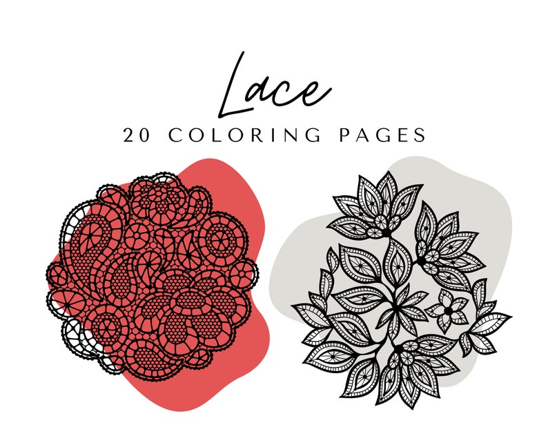 Lace Coloring Pages Printable Adult Lace Patterns Coloring - Etsy