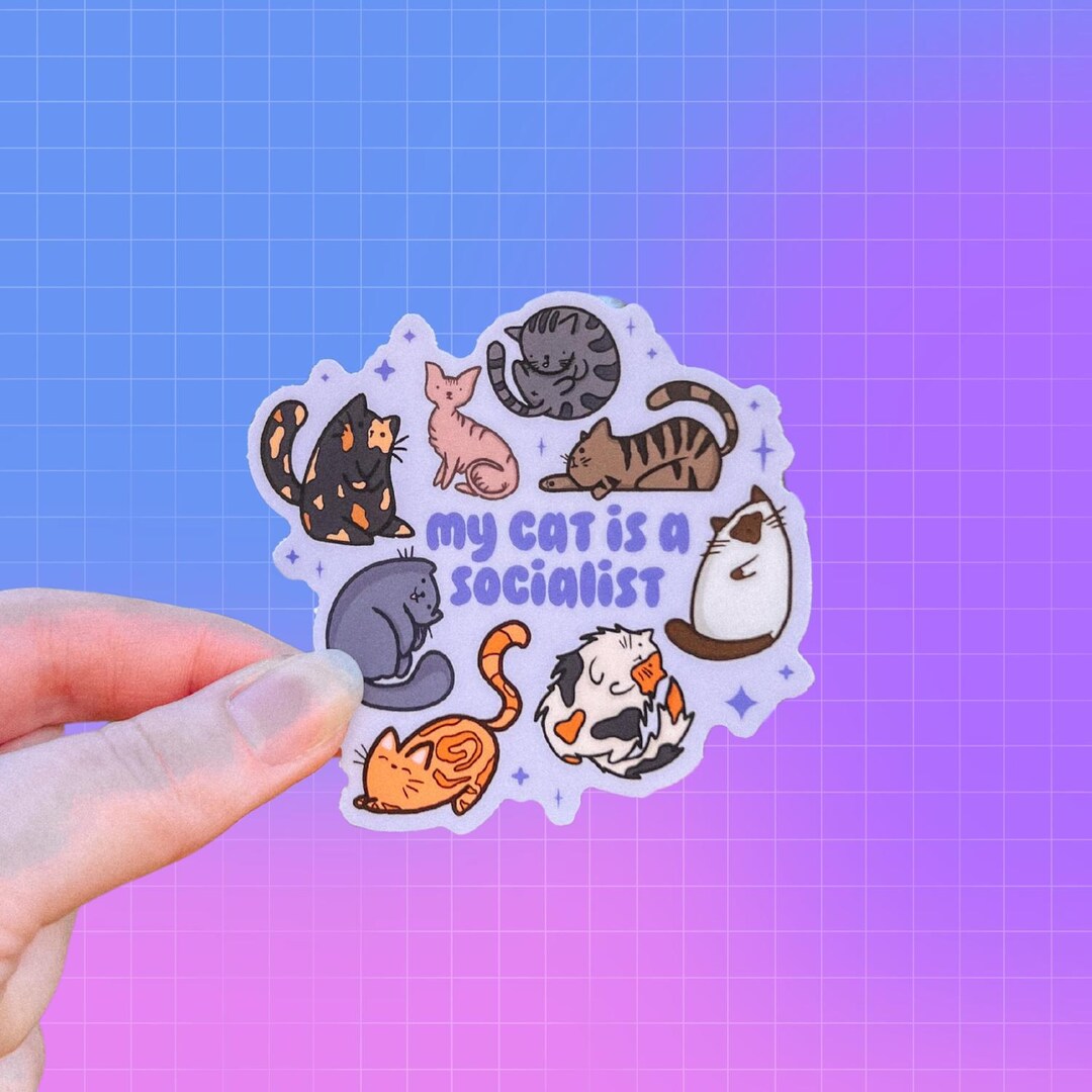 My Cat is a Socialist Sticker | Funny Political | Activism | Kitty Mom ...