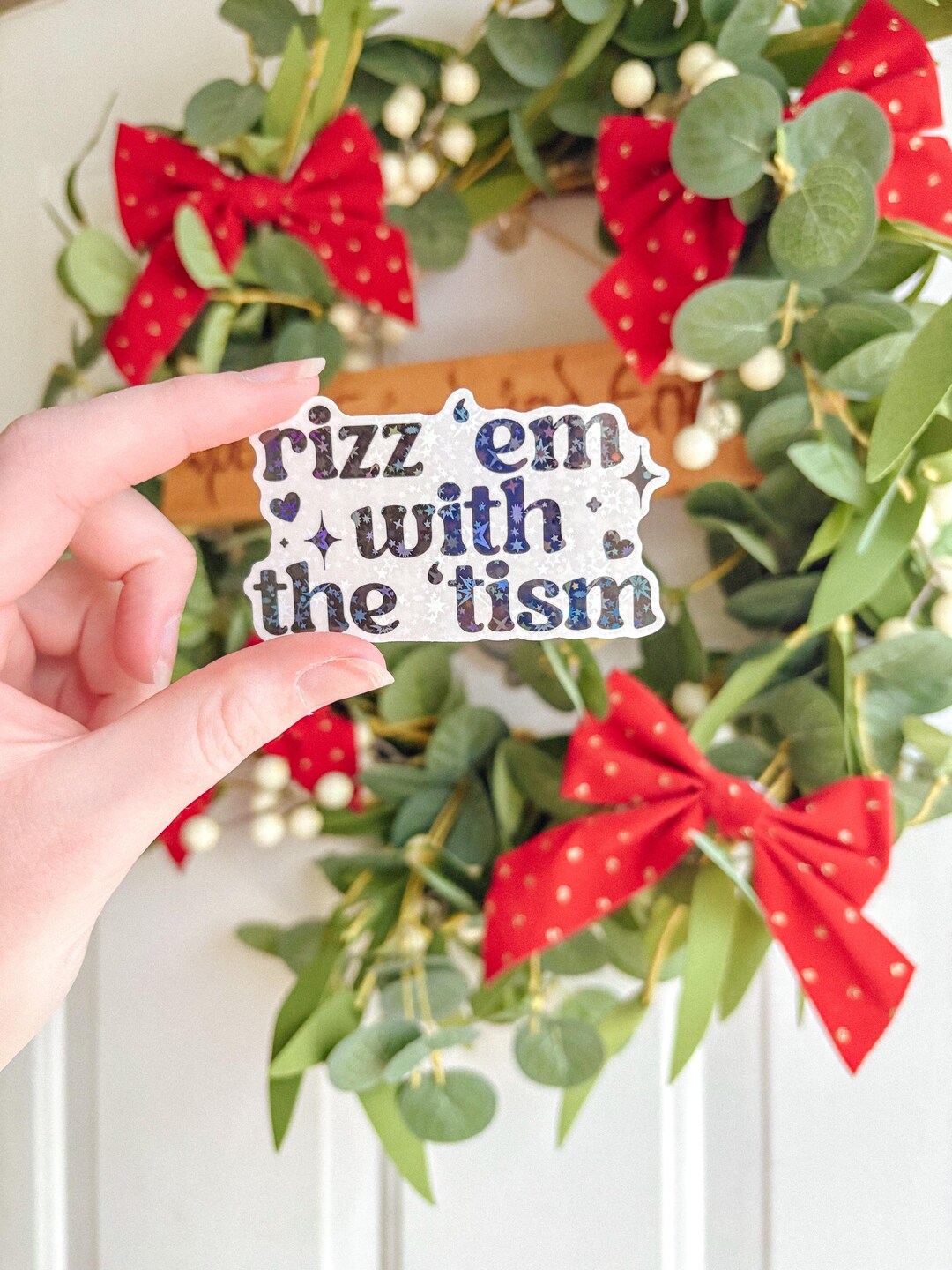 Audhd Rizz em With the Tism Holographic Sticker Autism, ADHD ...