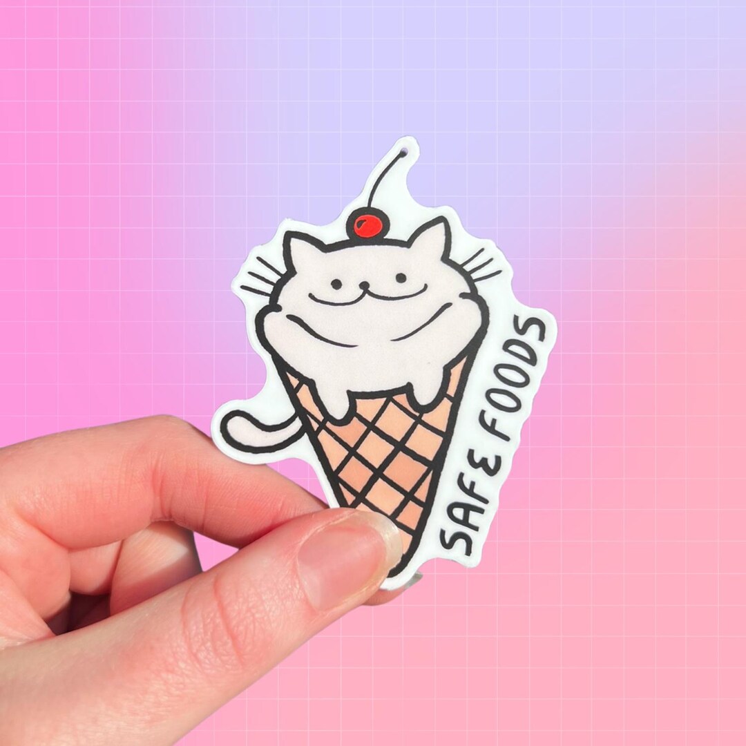 Safe Foods Ice Cream Cat Sticker | Neurodivergent | Audhd Autism ADHD ...