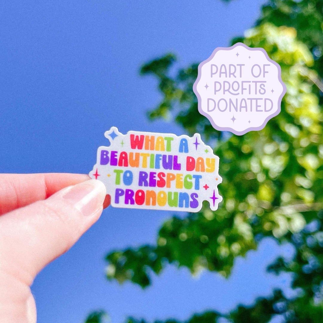 Pronouns LGBTQ Sticker PRIDE Sticker LGBTQIA Gender Identity Non-binary ...