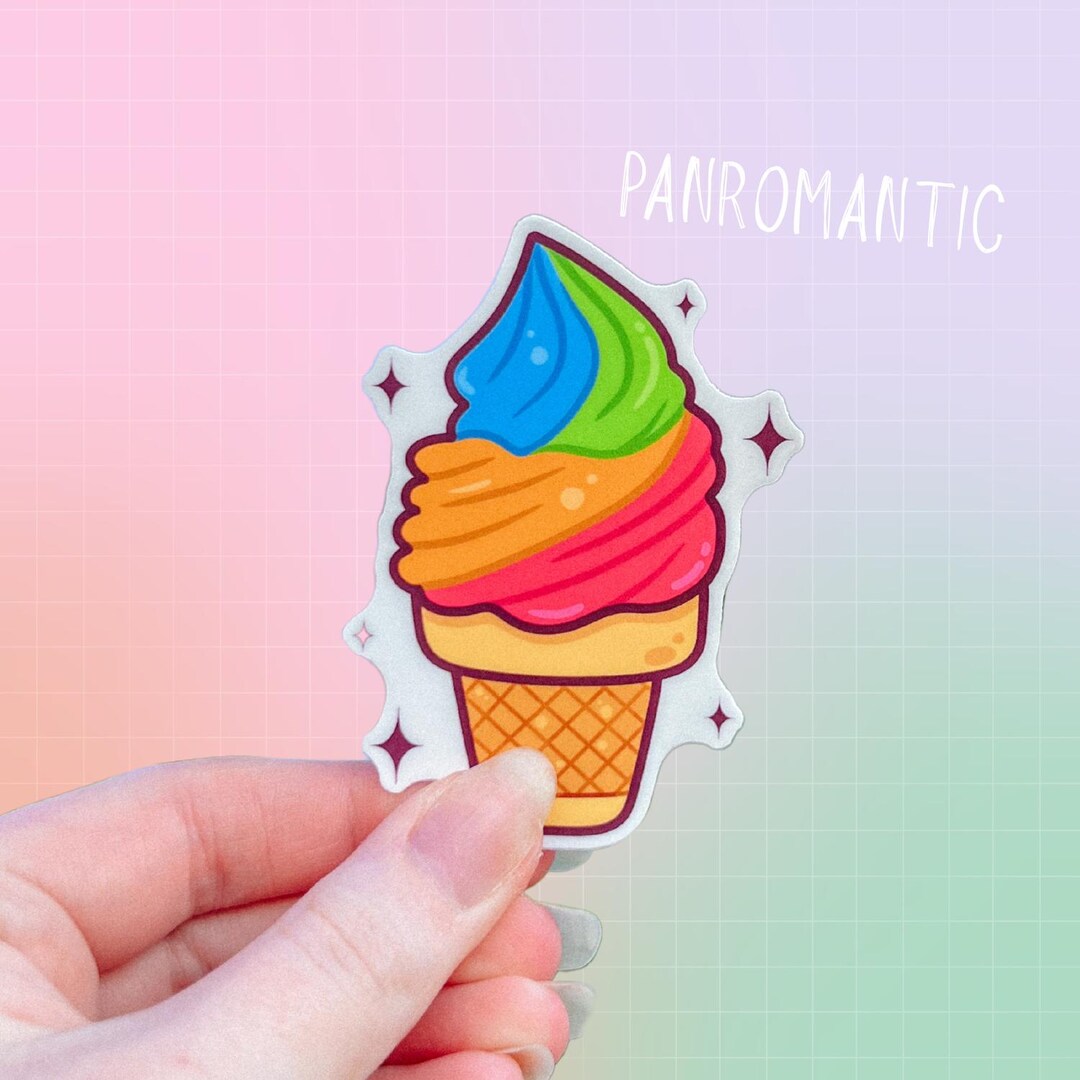 Panromantic Ice Cream Sticker | LGBTQIA | Subtle PRIDE Sticker | Queer ...