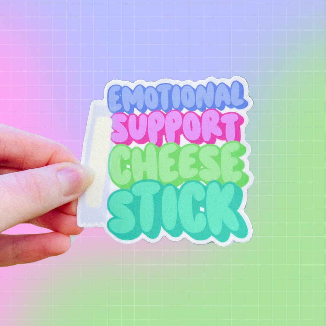 Emotional Support Cheese Stick Sticker | Autism, ADHD, Neurodiversity ...