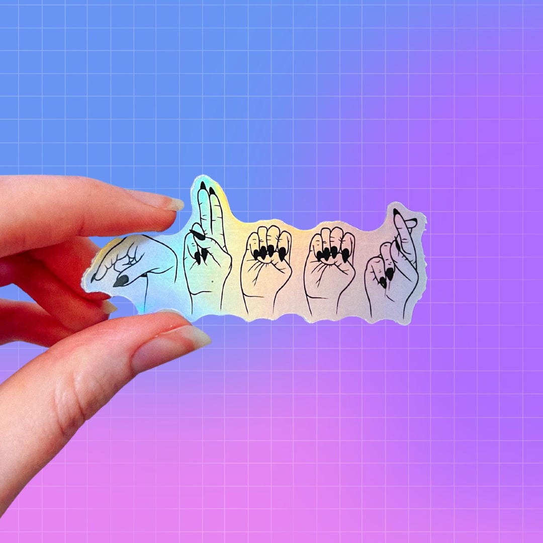 ASL Queer Holographic Sticker | Subtle PRIDE Sticker | American Sign ...
