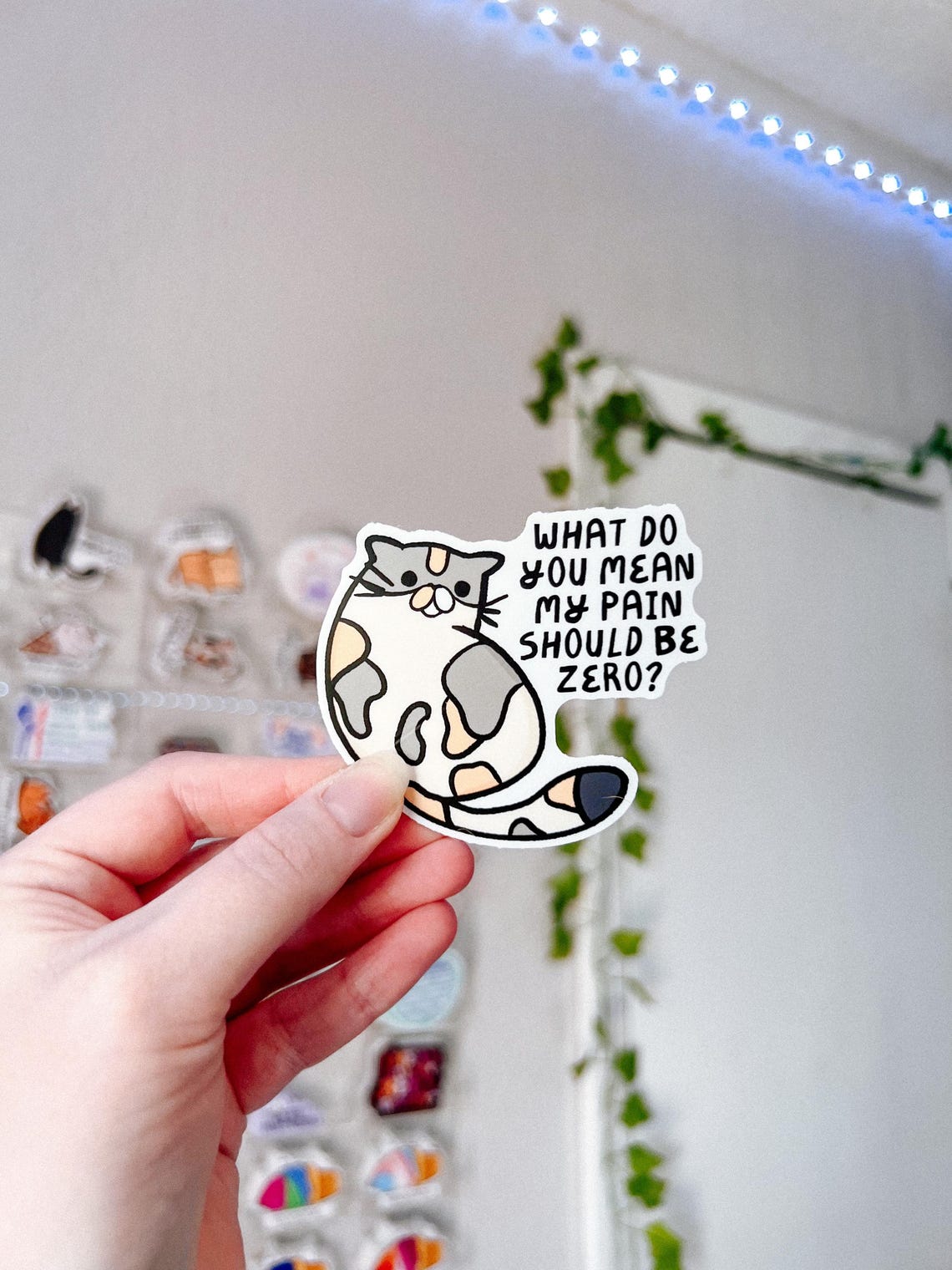Chronic Pain Cat Sticker | Invisible | Funny Cat | Disability | Rare ...