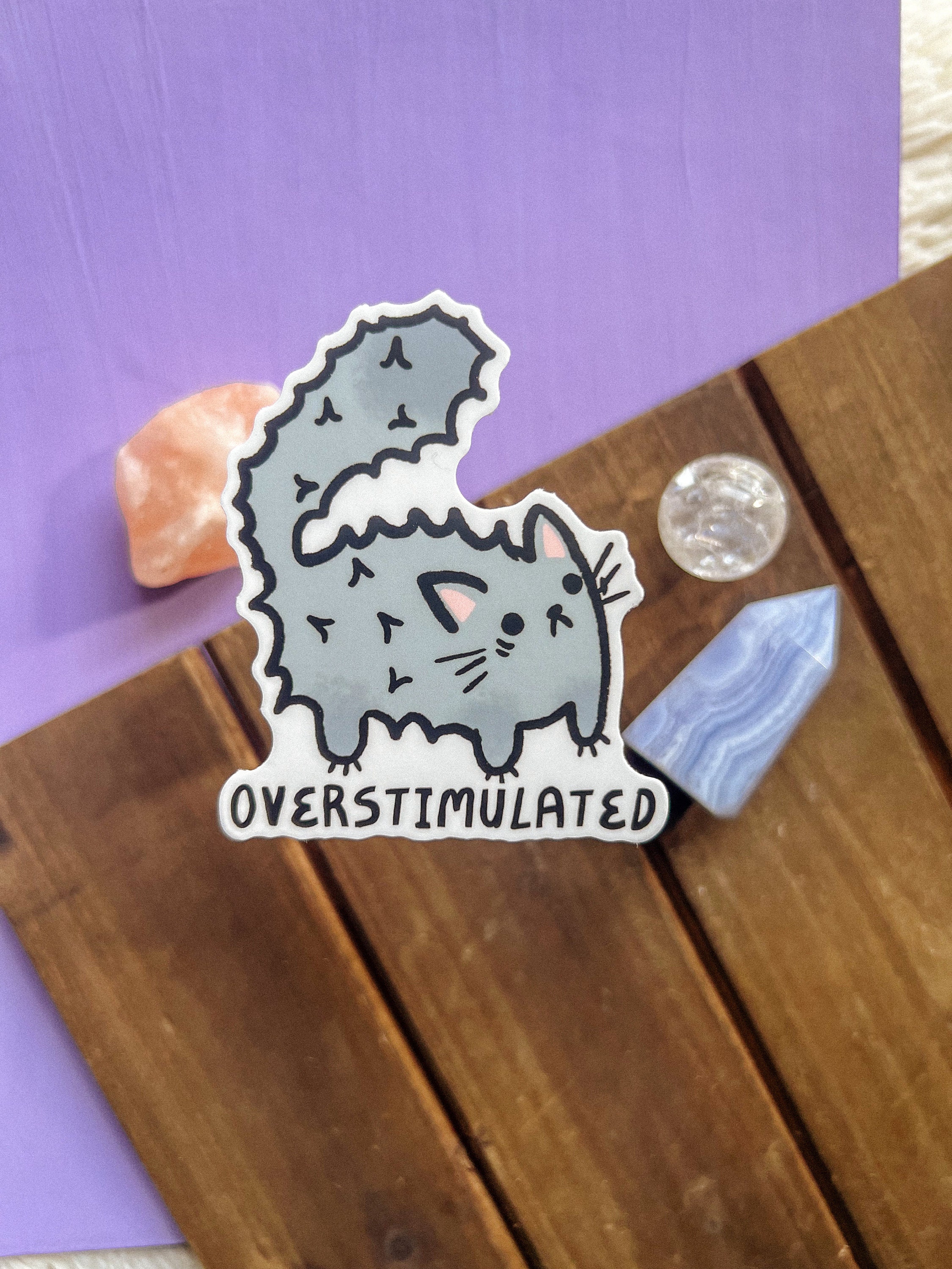Overstimulated Cat Sticker | Neurodivergent | Audhd Autism ADHD | POTS ...