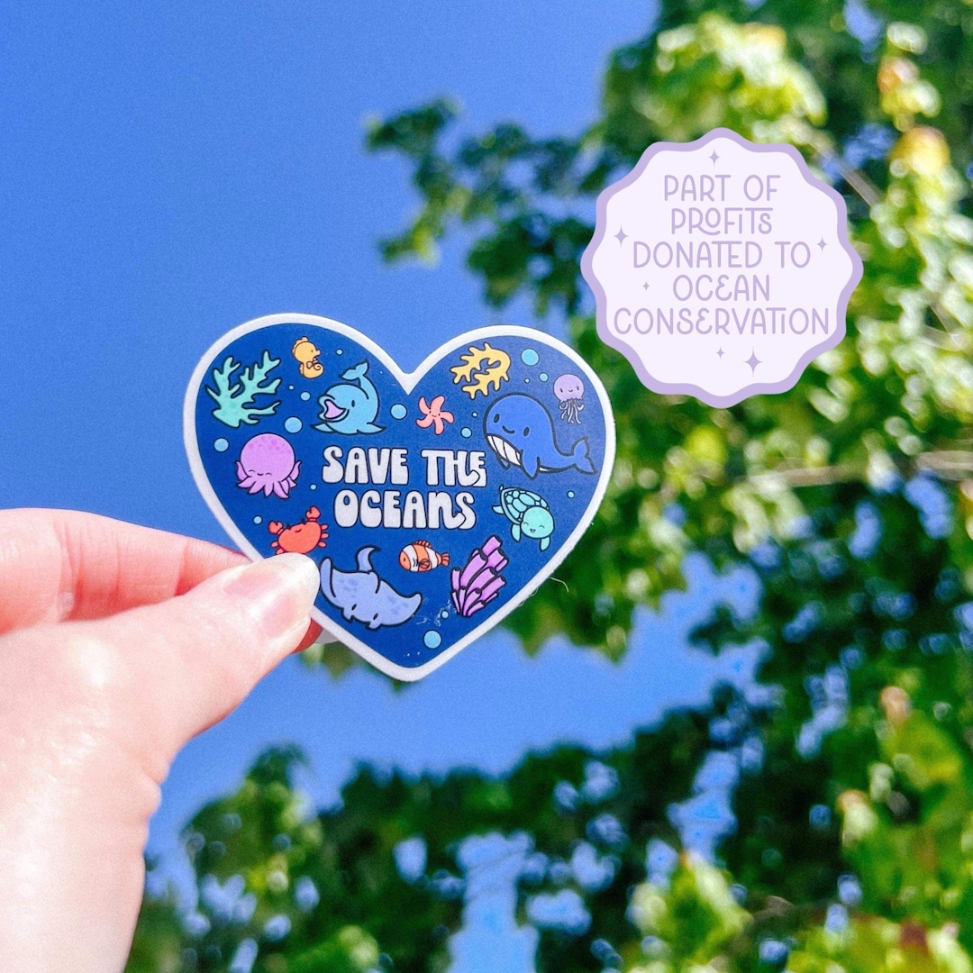 Save the Oceans Sticker | Ocean Conservation | Coral Reef | Whales ...