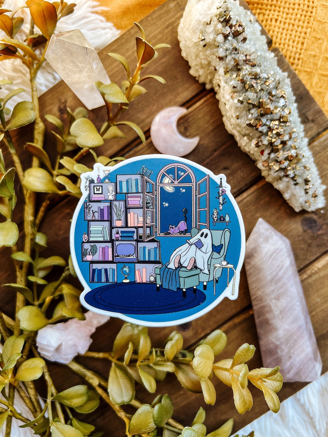 Ghost Library Sticker | Spooky Cat Library | Bookish | Fantasy ...