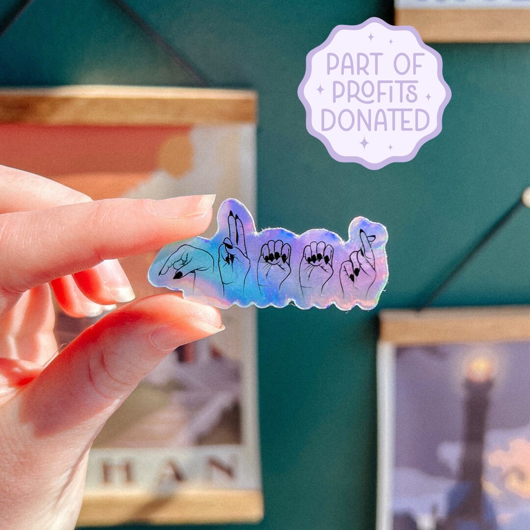 ASL Queer Holographic Sticker Subtle PRIDE Sticker American Sign ...