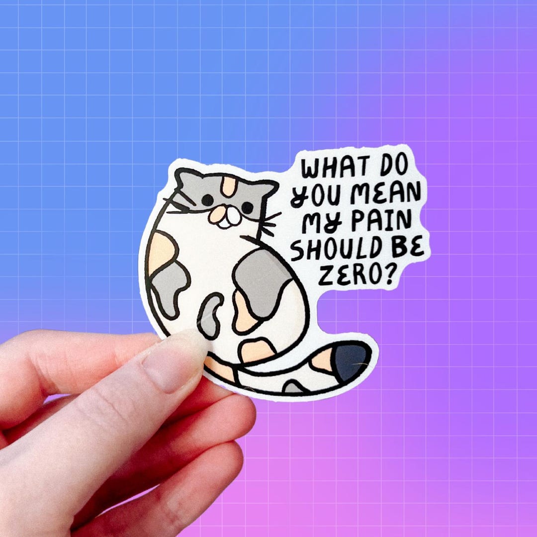 Chronic Pain Cat Sticker | Invisible | Funny Cat | Disability | Rare ...