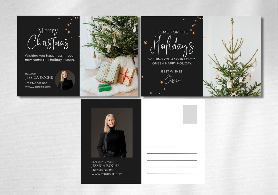 Real Estate Holiday Postcard | Realtor Christmas Card | Winter Real ...